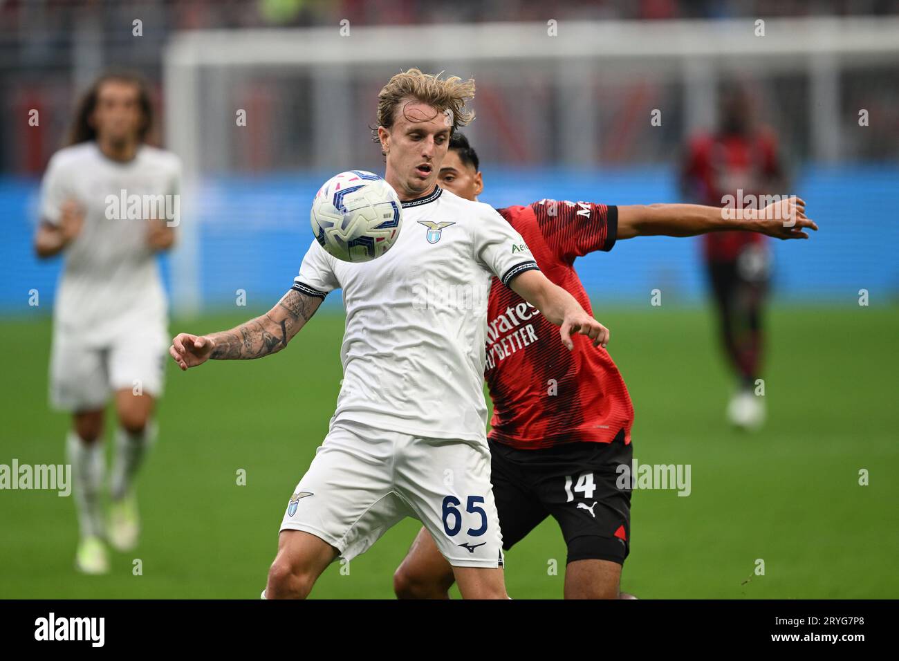 Nicolo Rovella (Lazio)Tijjani Reijnders (Milan) during the Italian ...