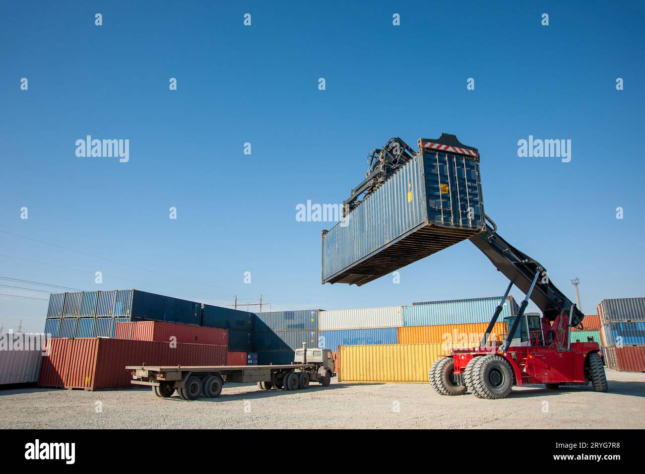 A kalmar container handler in a working process Stock Photo - Alamy