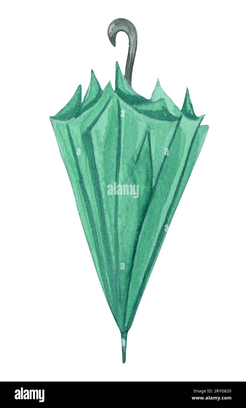 . Watercolor umbrella autumn background. Closed up umbrella. Design ...