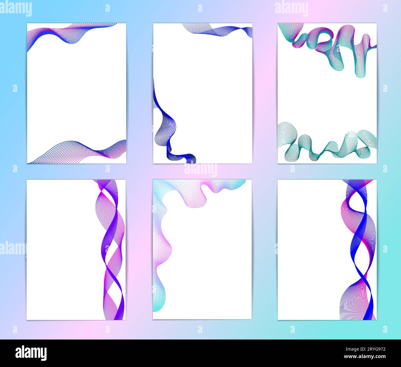 Abstract wave composition blend tool, business card set, correspondence ...