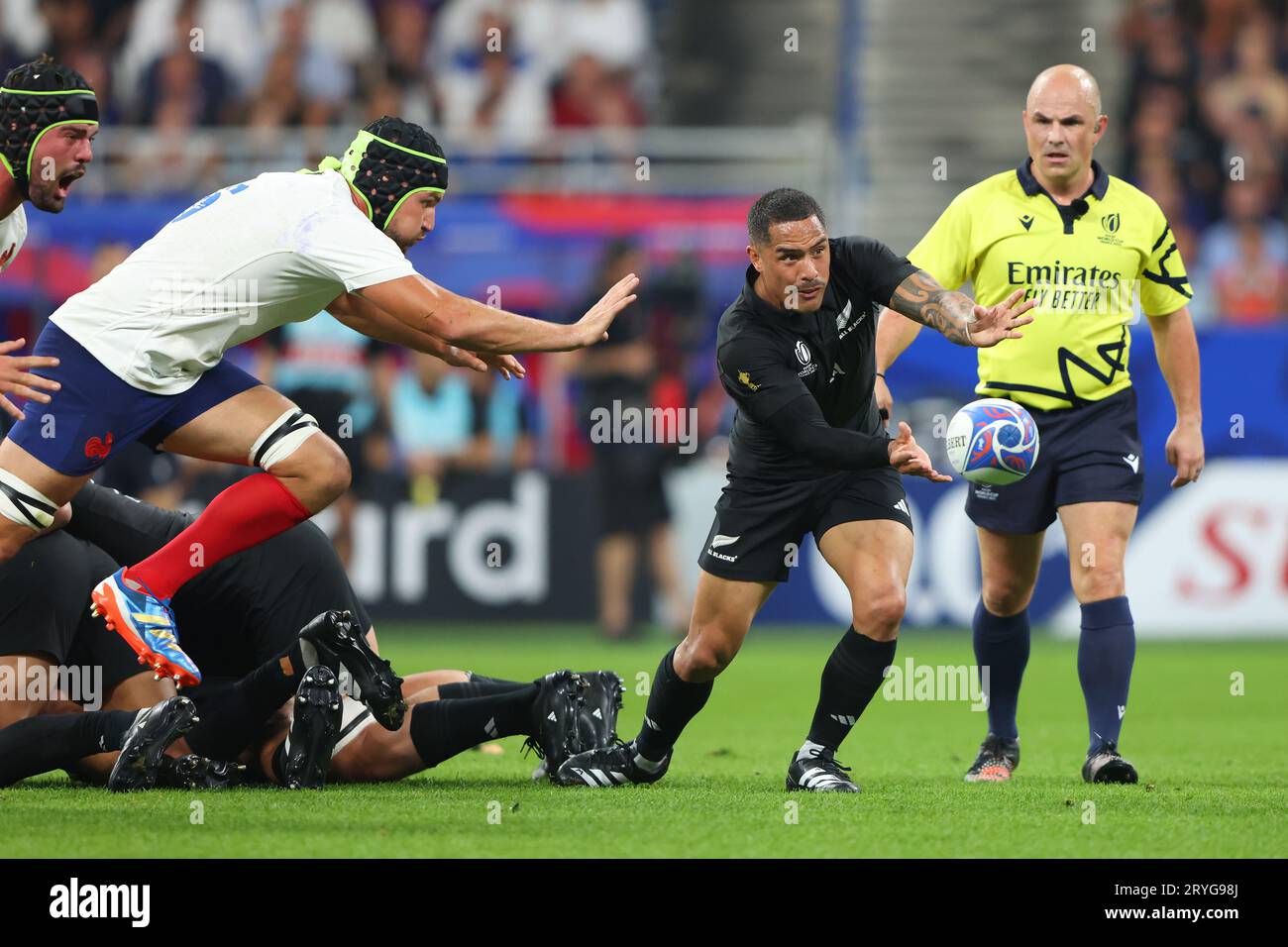 Paris, France, 9th September 2023. Aaron Smith of New Zealand during ...