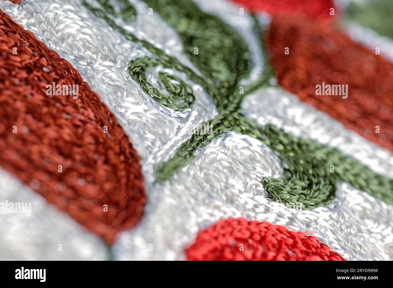 A closeup shot of national ornaments and patterns of Central Asia on a ...