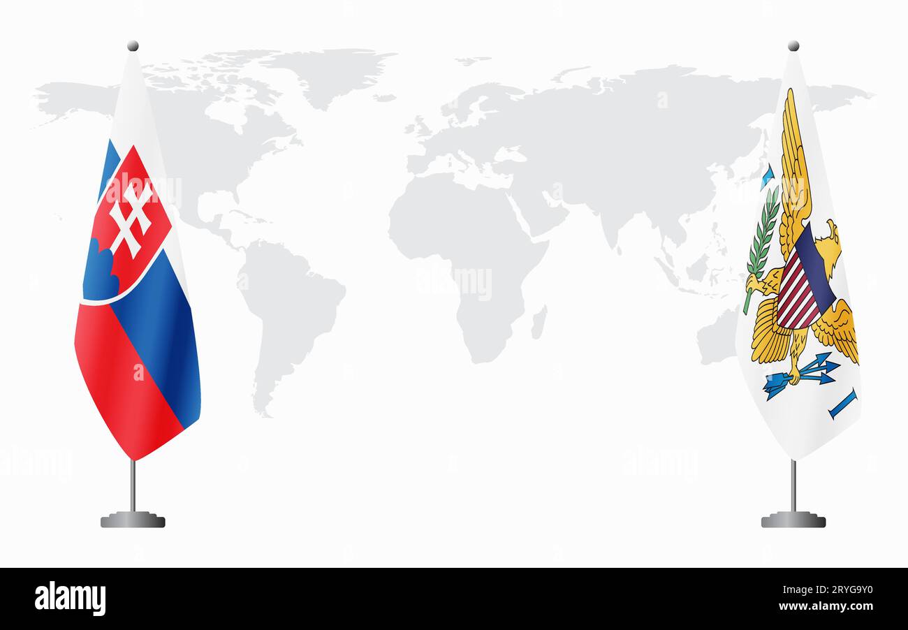 Slovakia and United States Virgin Islands flags for official meeting ...