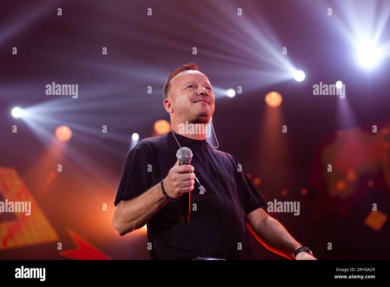 Gigi D'Alessio during the Italian singer Music Concert Gigi D'Alessio ...