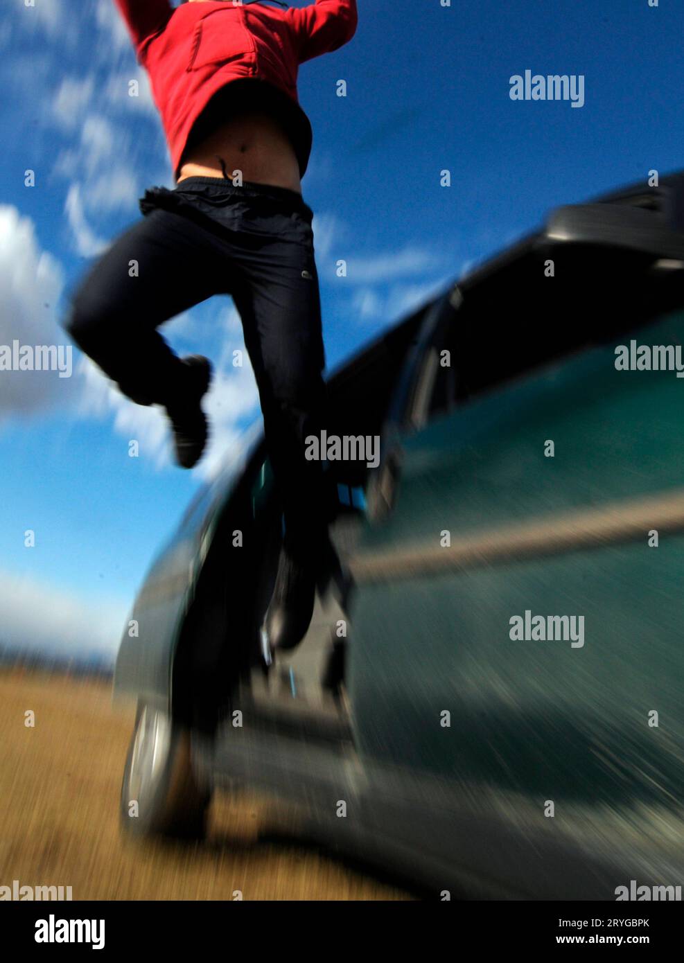 A stuntman performing a stunt Stock Photo - Alamy