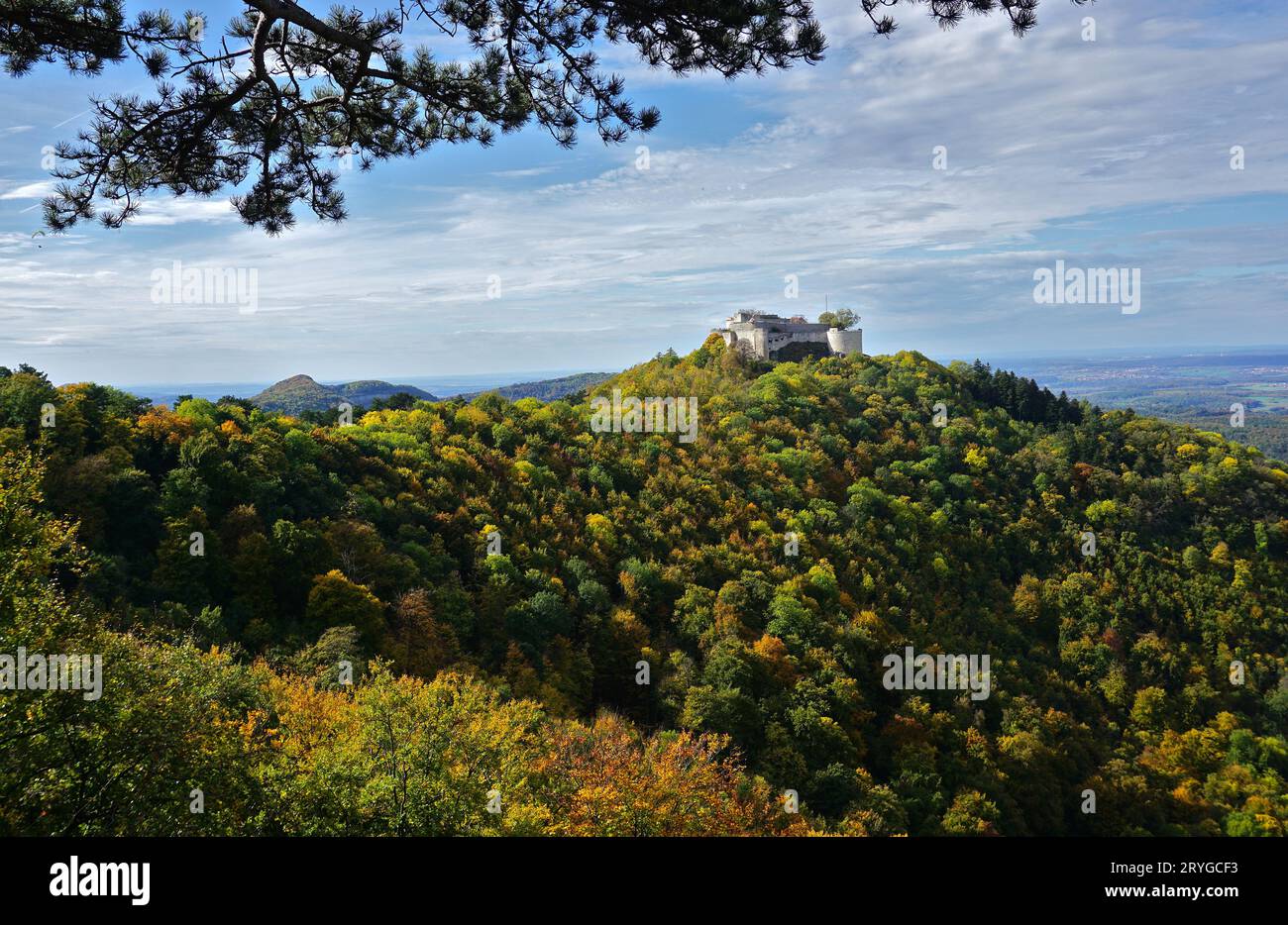 Hohenneuffen castle ruins; Swabian Alb, Baden Wuerttemberg, Germany ...