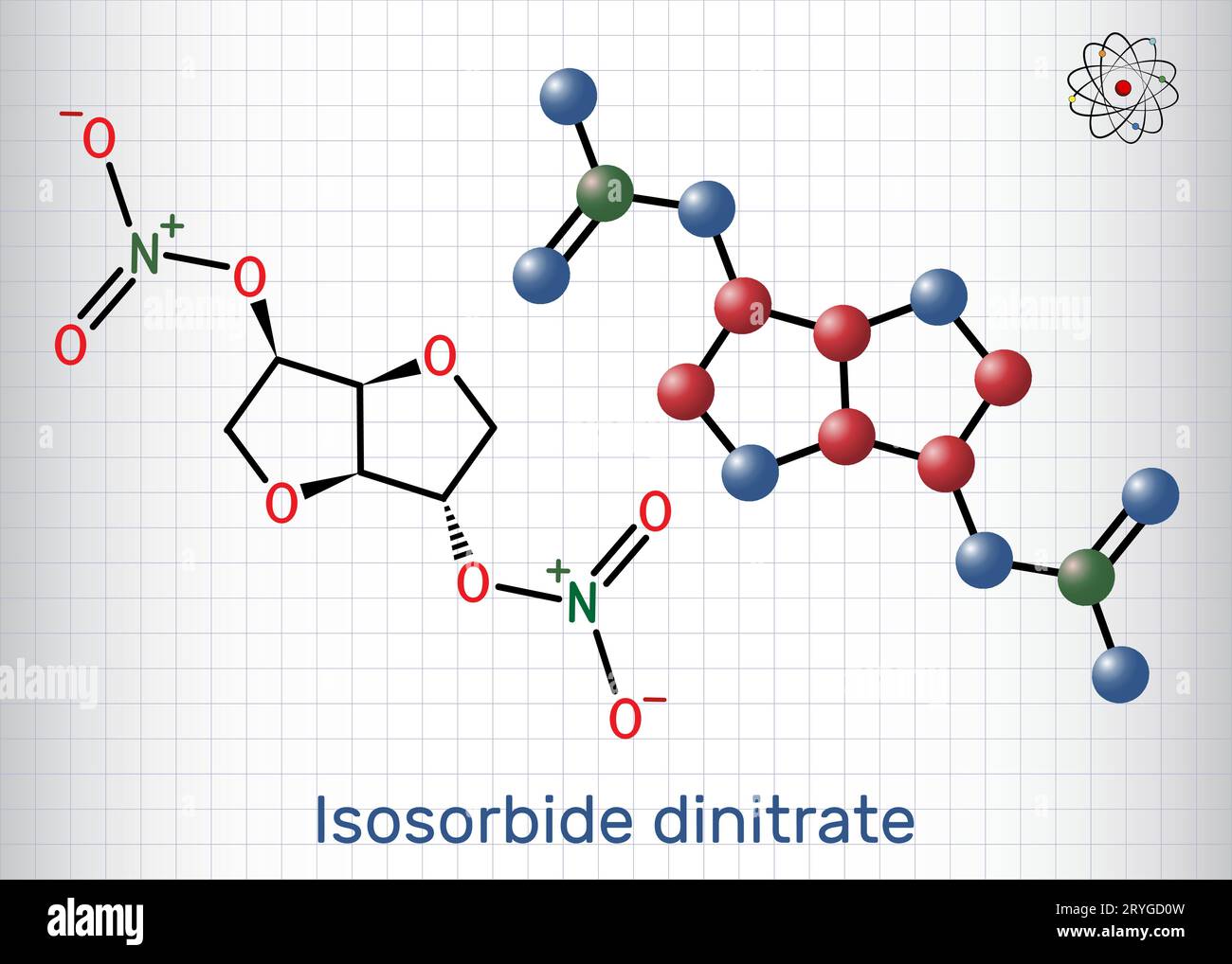 Isosorbide Dinitrate Isdn Molecule Structural Chemical Formula
