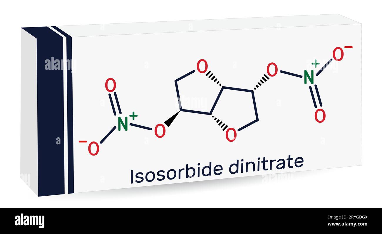 Isosorbide Dinitrate Isdn Molecule Skeletal Chemical Formula Paper