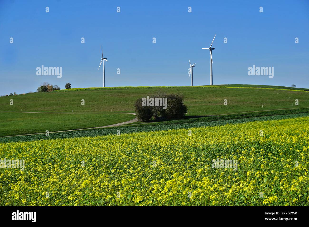 Wind turbines on the Himmelberg near Burladingen-Melchingen, Swabian ...