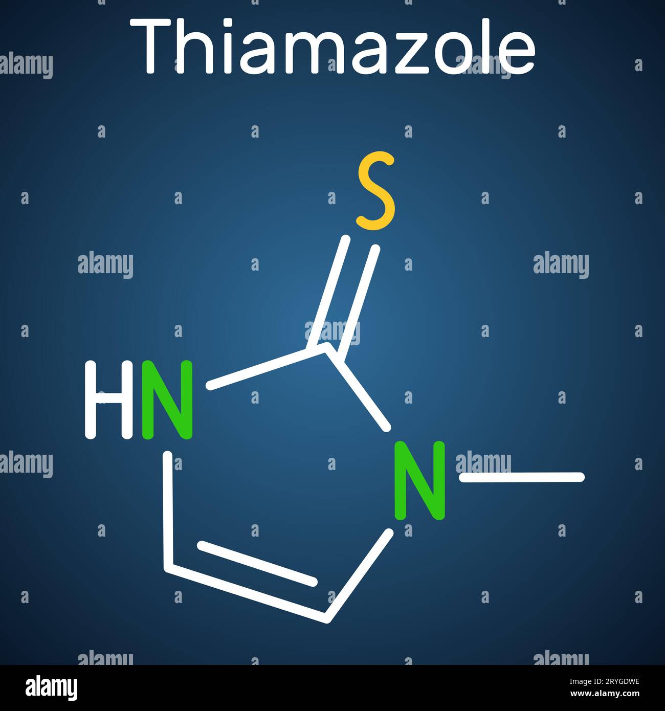 Thiamazole, methimazole molecule. It is hyperthyroidism drug ...