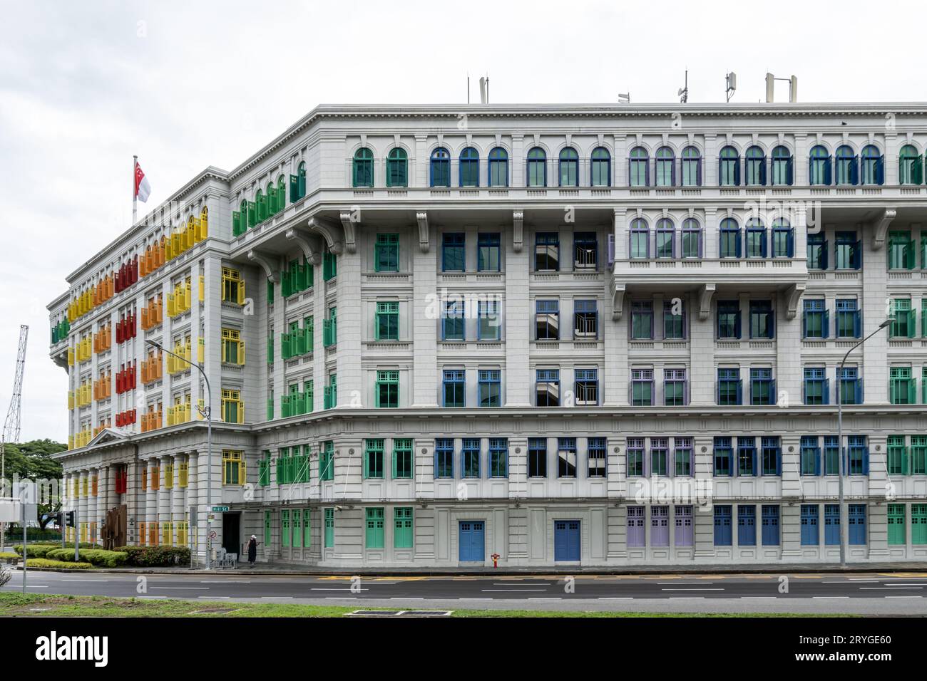 Old hill street police station windows Stock Photo - Alamy