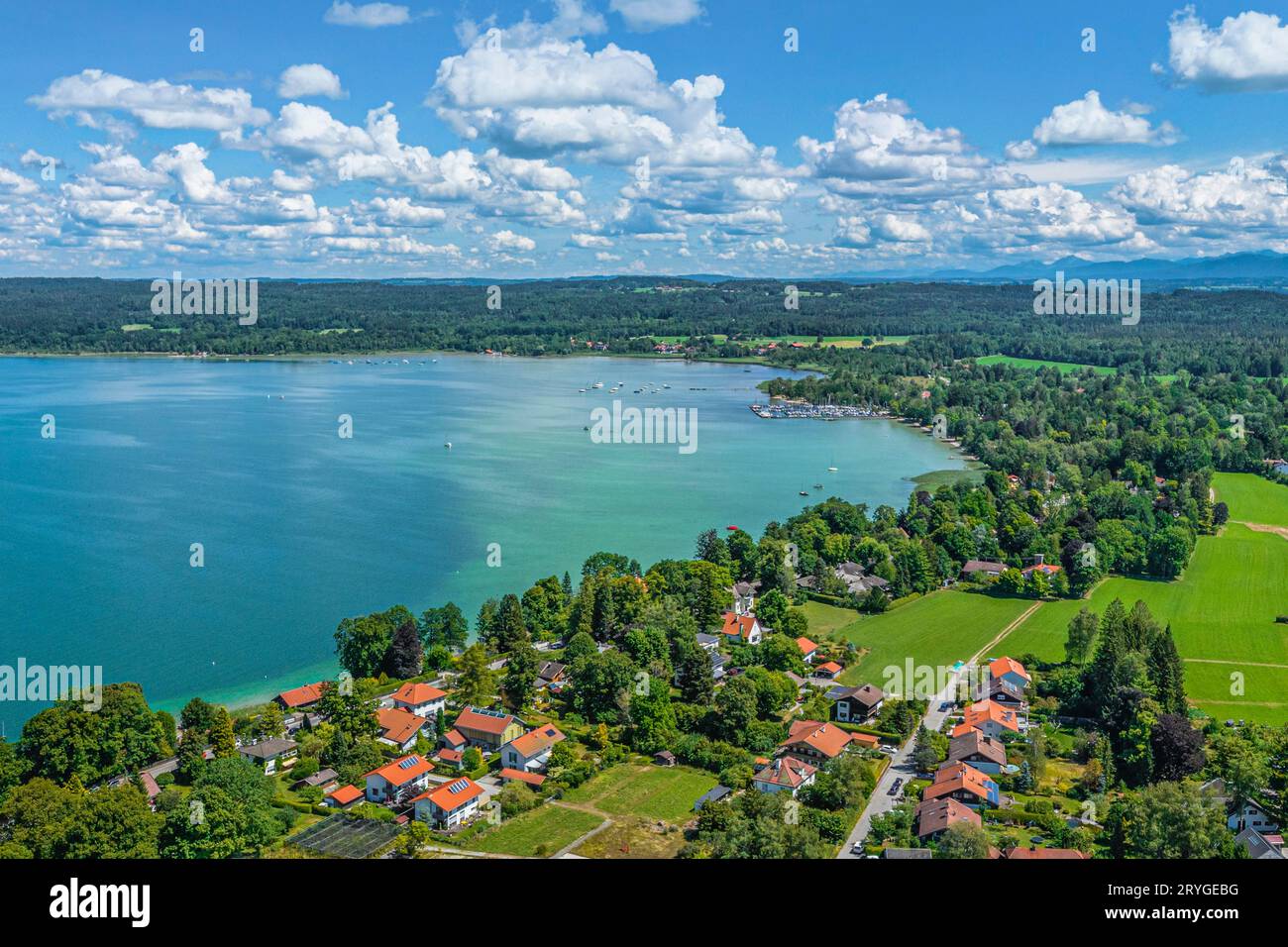 The beautiful region around Seeshaupt between Starnberger See and the ...