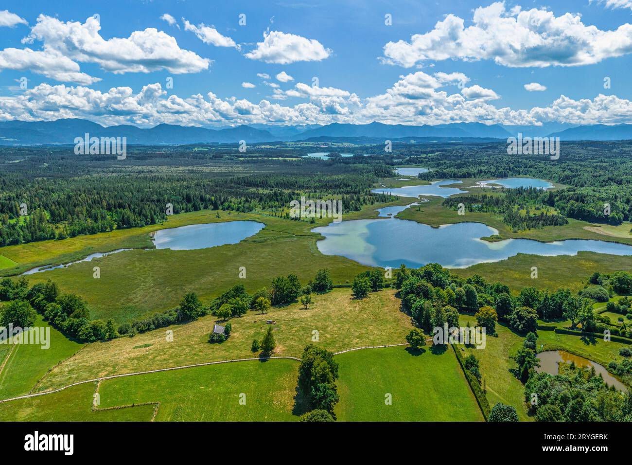 The beautiful region around Seeshaupt between Starnberger See and the ...