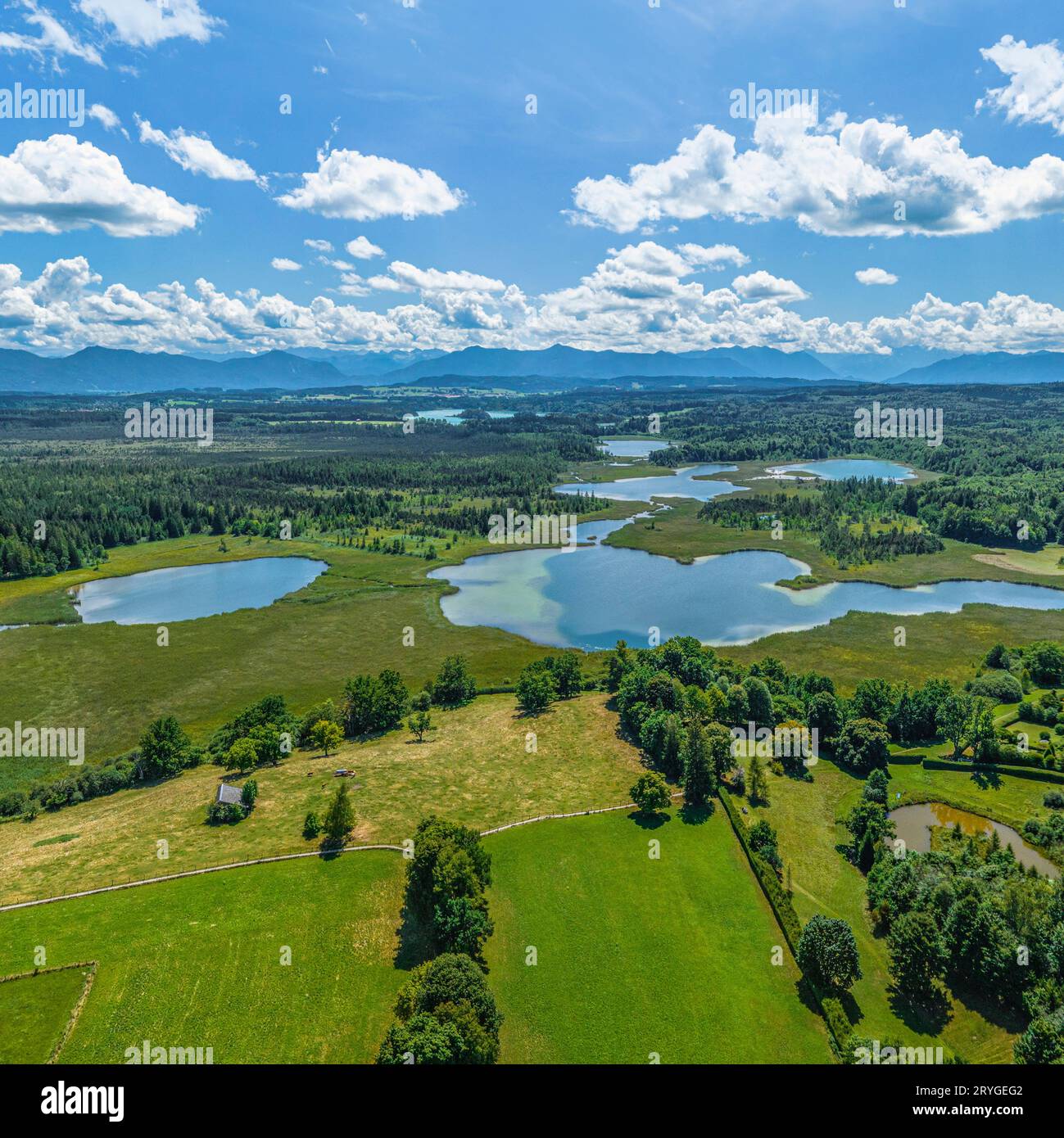 The beautiful region around Seeshaupt between Starnberger See and the ...