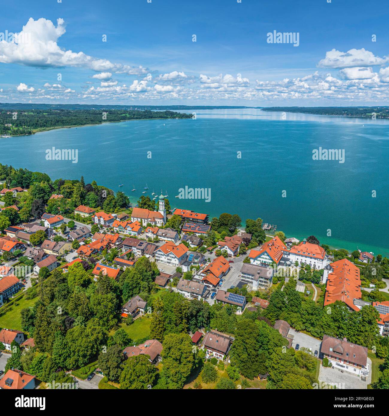 The beautiful region around Seeshaupt between Starnberger See and the ...