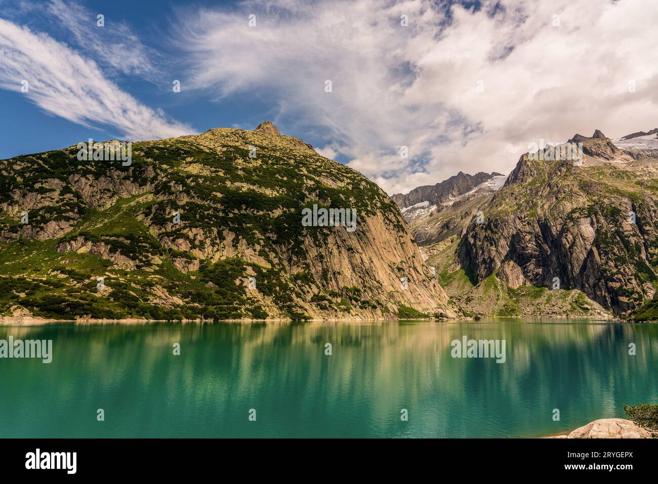 Panoramic view of the Gelmer reservoir in Switzerland Stock Photo - Alamy