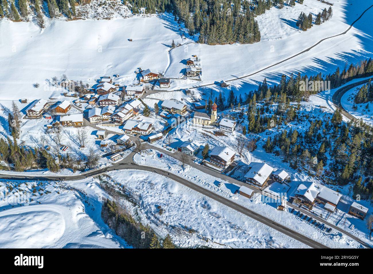 Namlos, a small village in a remote side valley of the lech valley in ...