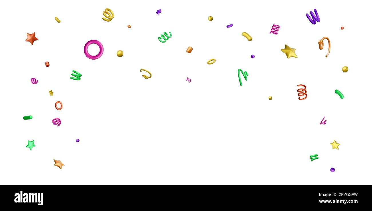 Confetti celebration background. Colorful greeting decoration. 3D ...