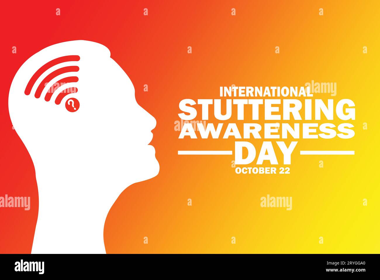October is International Stuttering Awareness Day background template ...