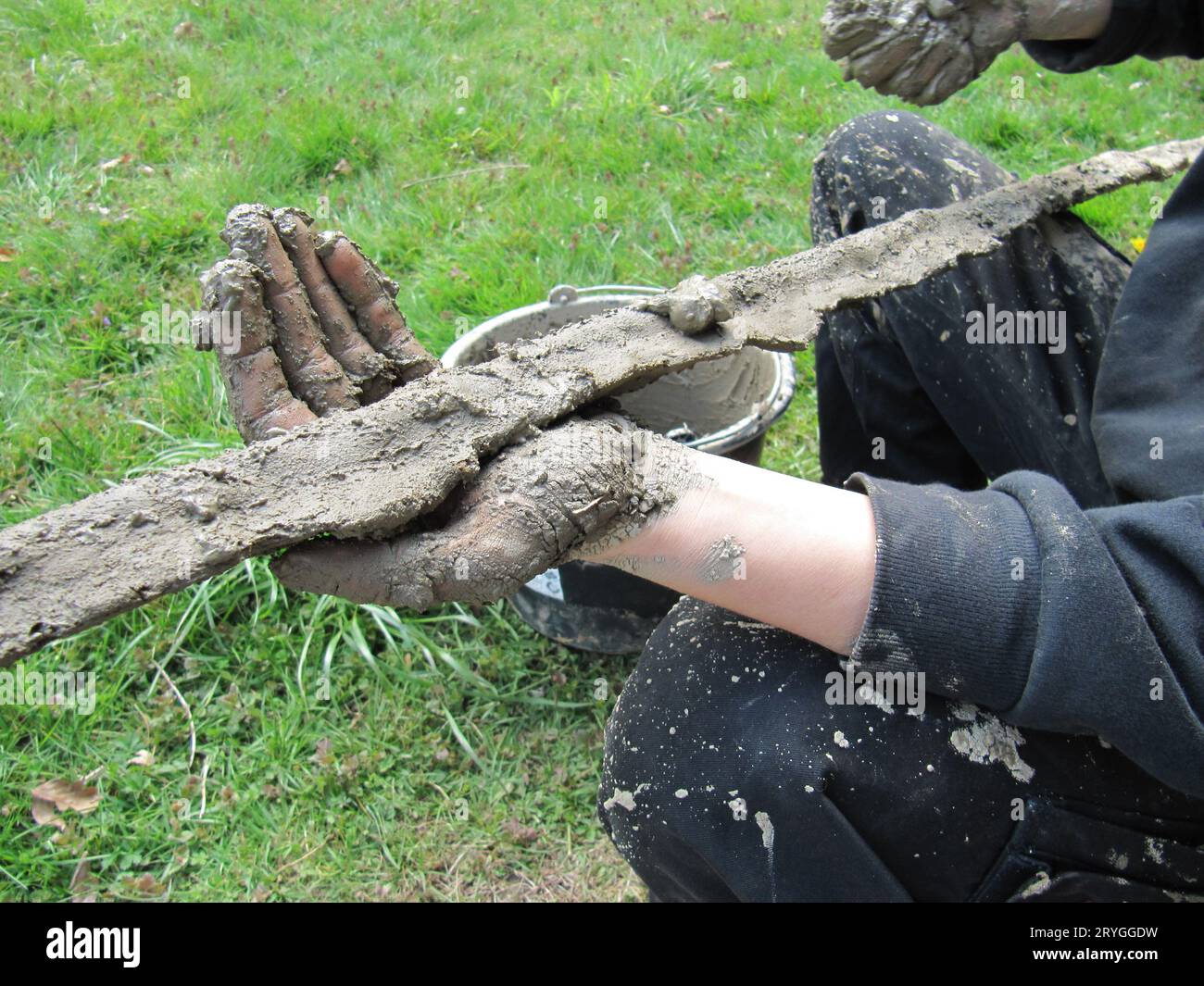 Loam rendering as building material Stock Photo - Alamy