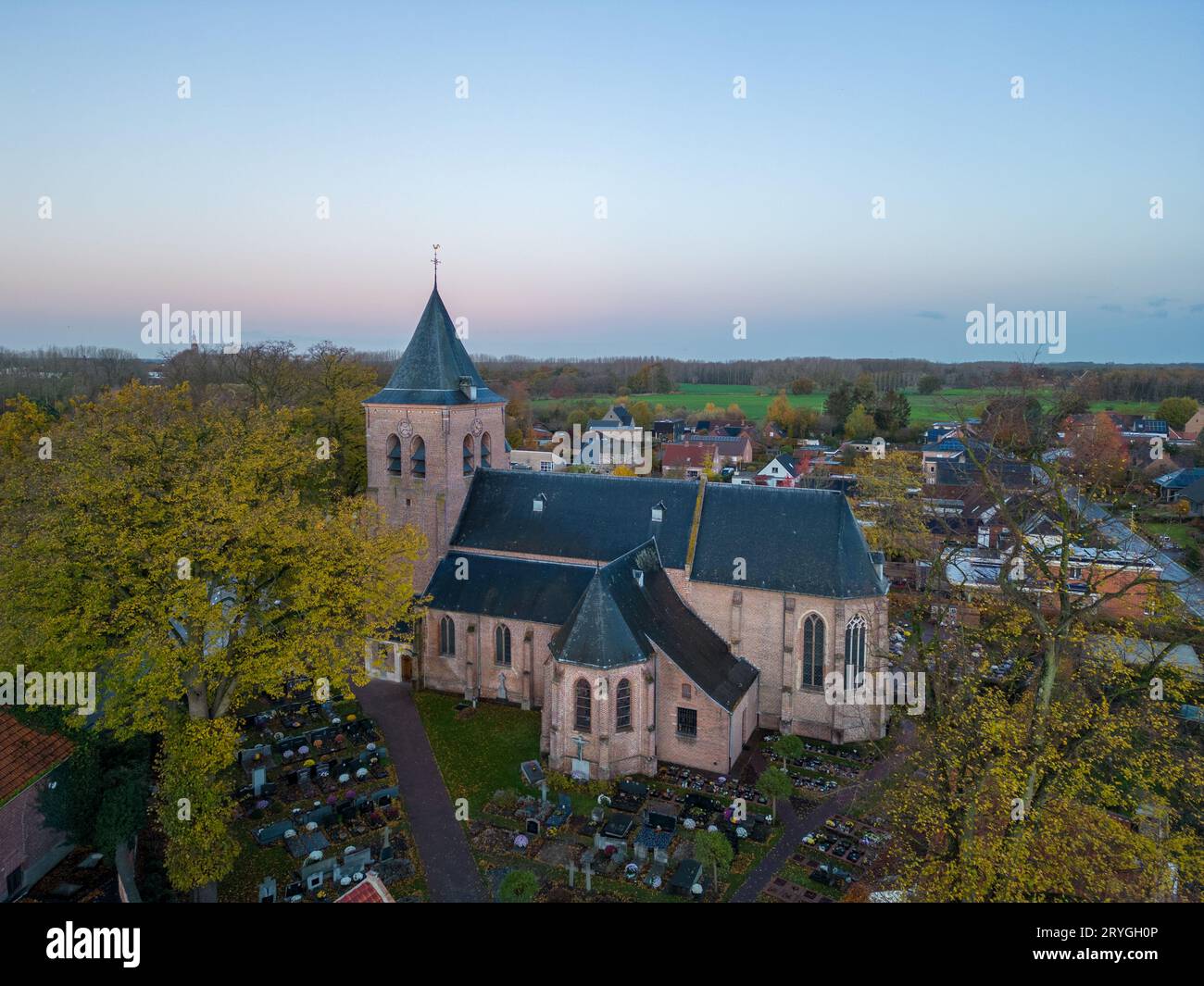 Belgium, Wortel, Hoogstraten, 24 november 2022, Aerial drone photo of ...