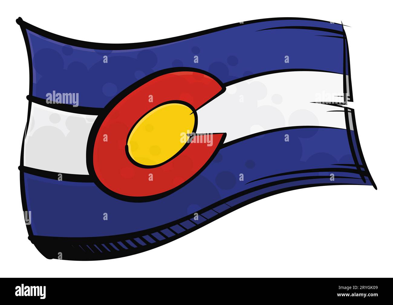 Painted Colorado flag waving in wind Stock Photo - Alamy