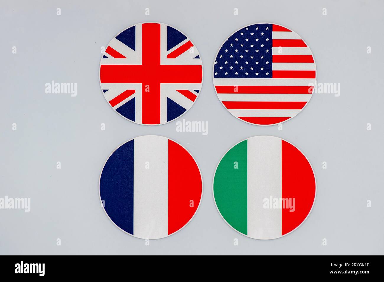 british, american, french and italian flags on display together ...