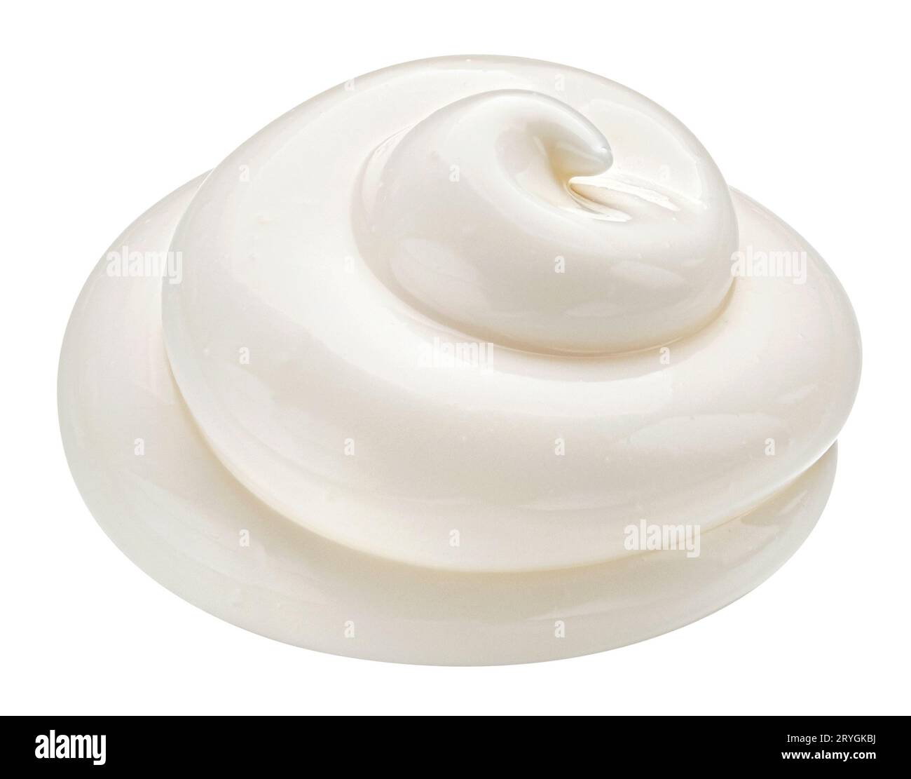 Mayonnaise cream swirl isolated on white background Stock Photo - Alamy