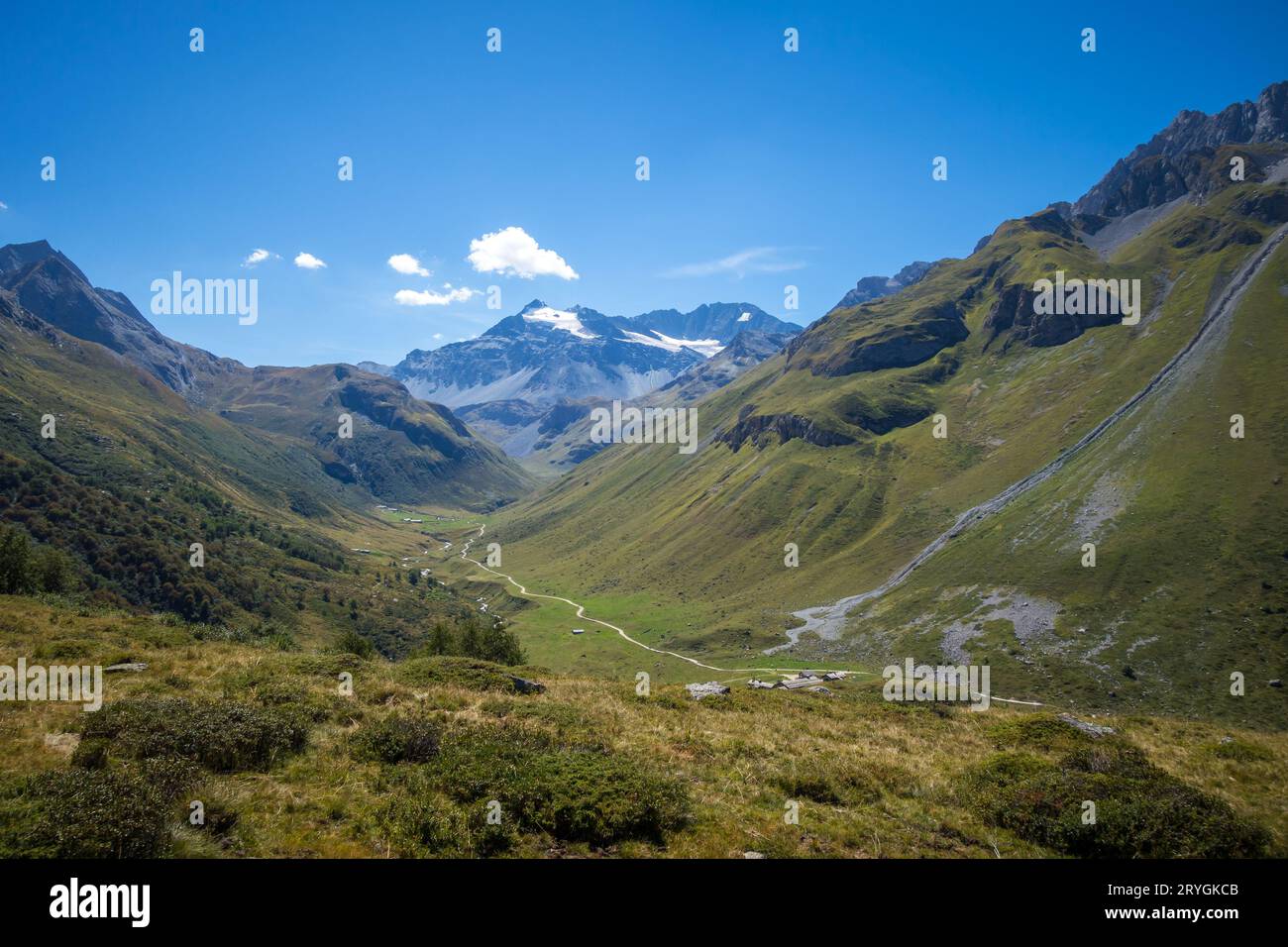 Alpine glaciers and mountains landscape in French alps Stock Photo - Alamy