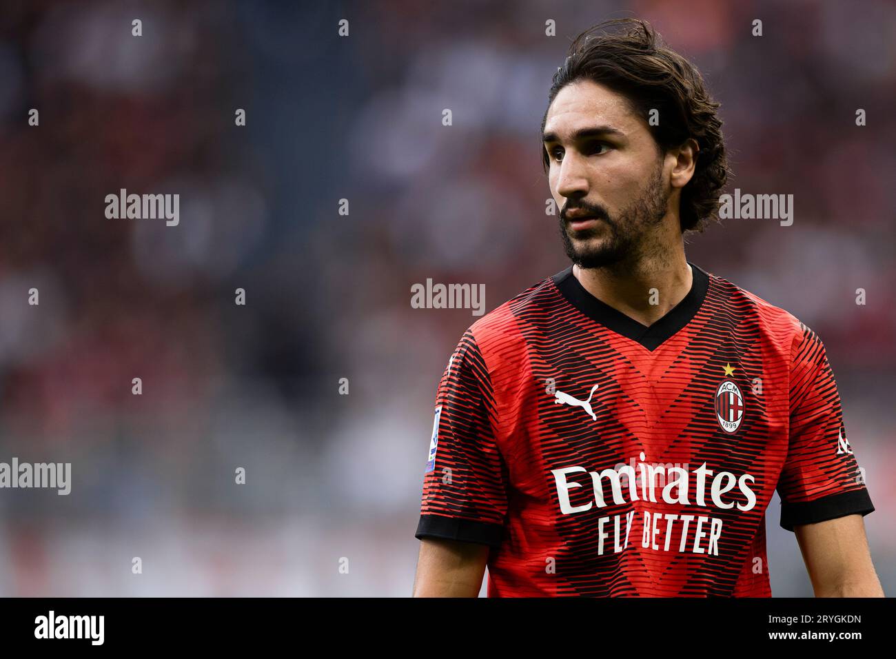 Yacine Adli of AC Milan looks on during the Serie A football match ...