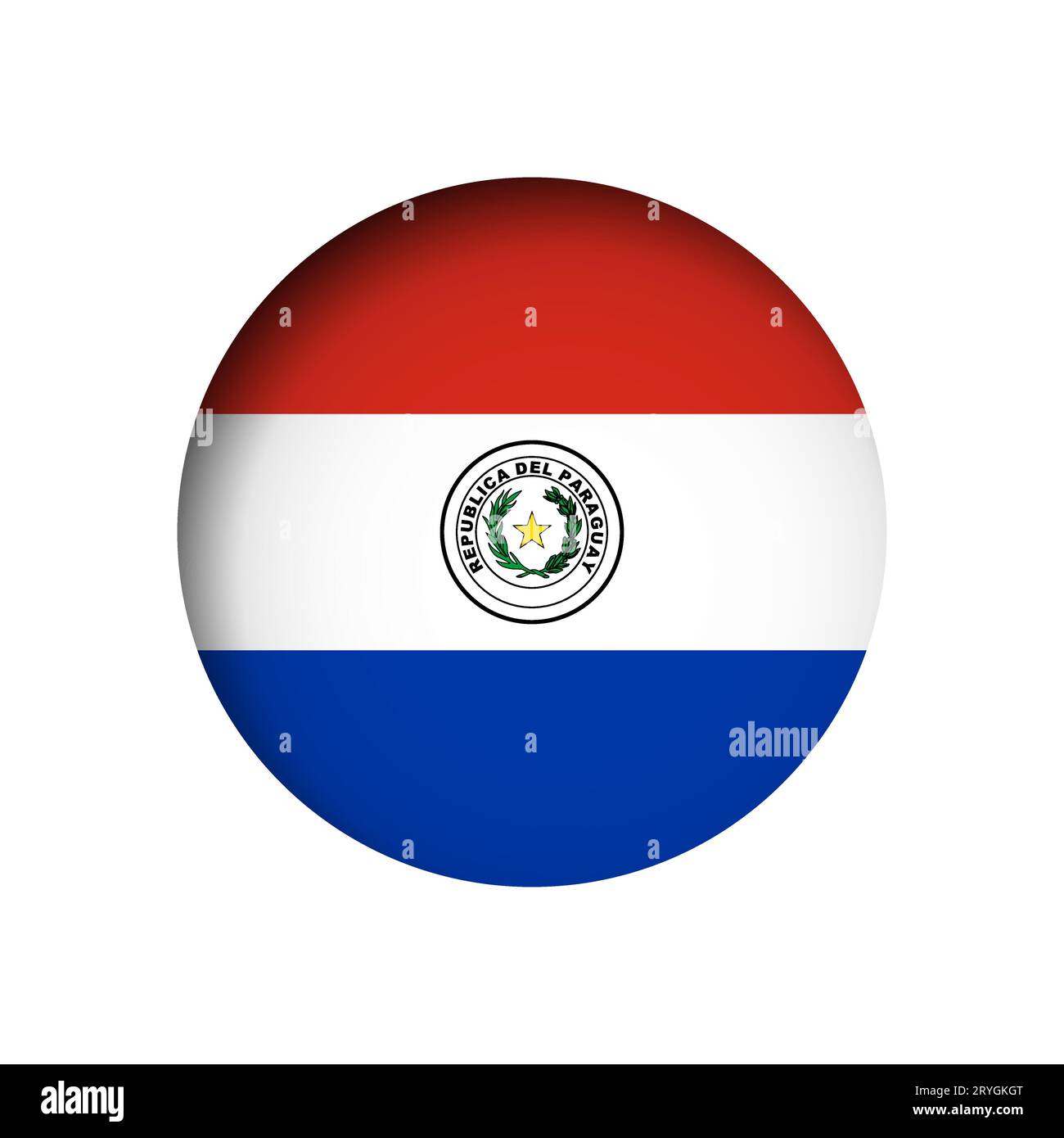 Paraguay flag - behind the cut circle paper hole with inner shadow ...