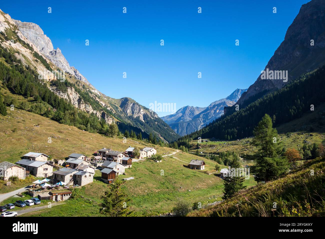 Traditional chalet in French alps mountains Stock Photo - Alamy