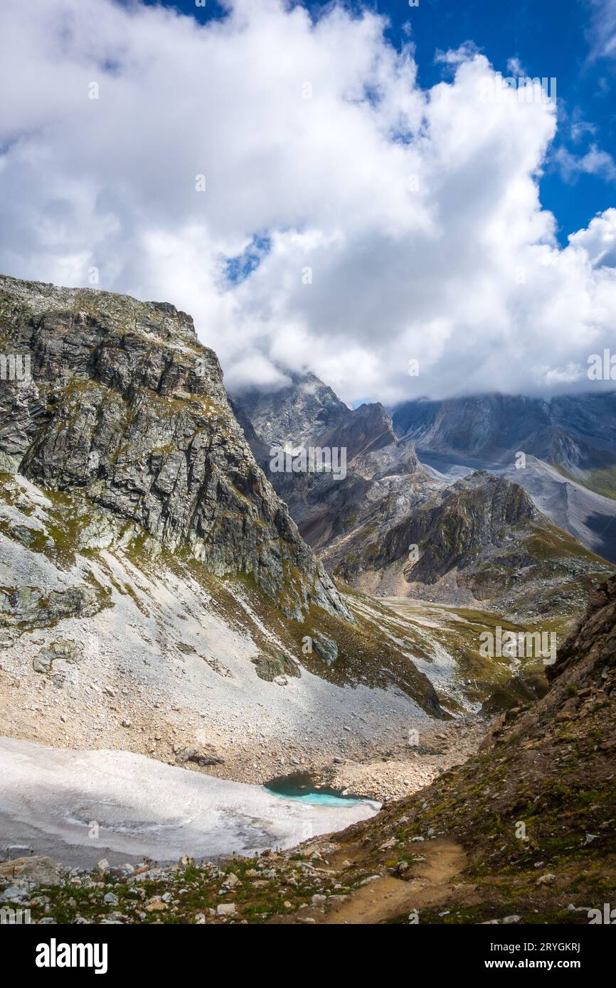 Alpine glaciers and mountains landscape in French alps Stock Photo - Alamy