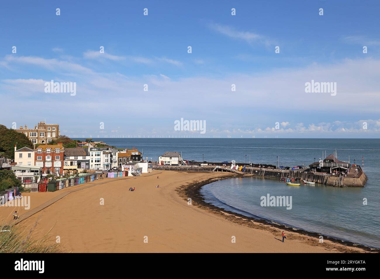 Beach and Harbour (seen from The Promenade), Broadstairs, Isle of ...