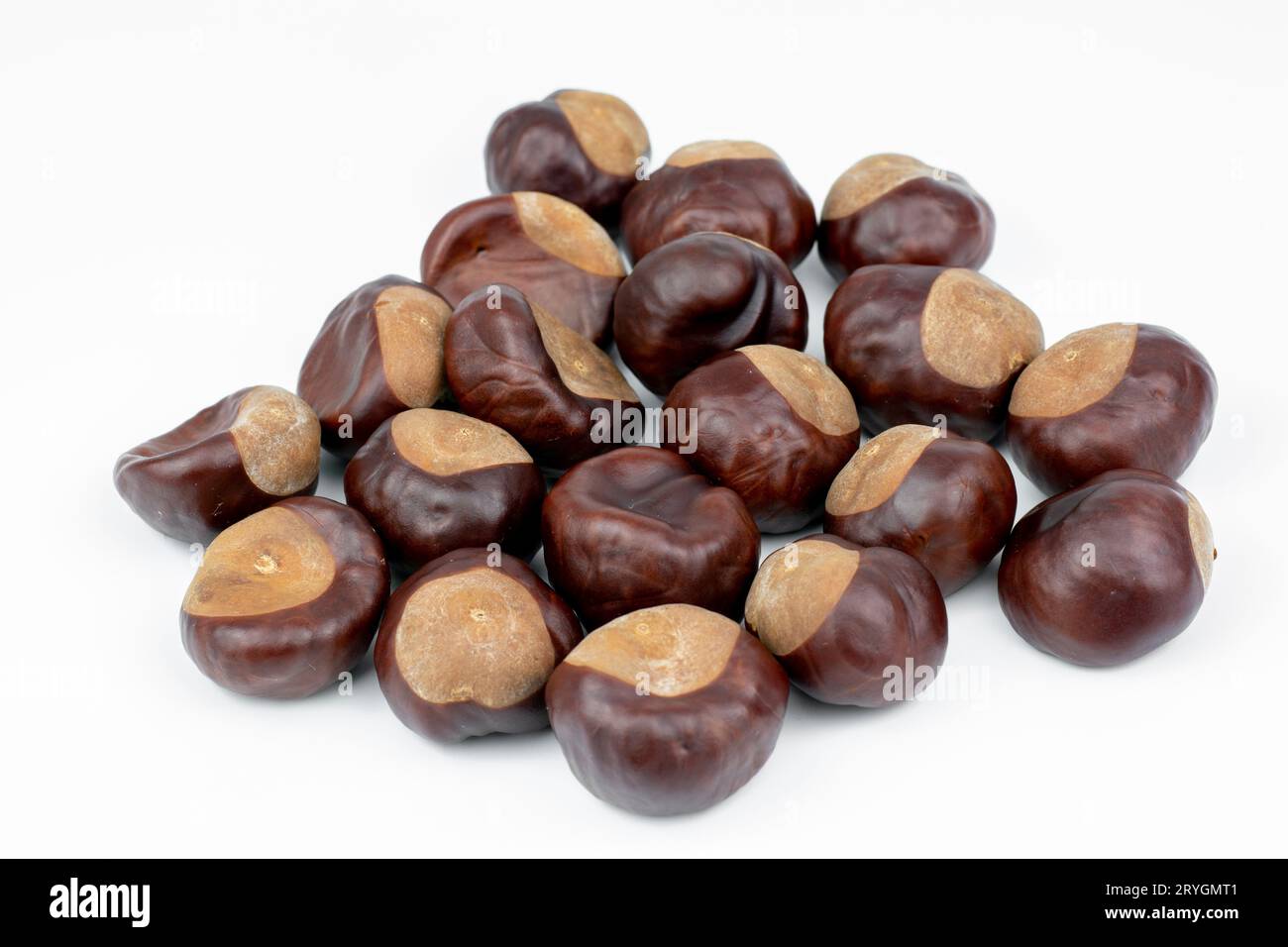 Chestnuts isolated on white background Stock Photo - Alamy