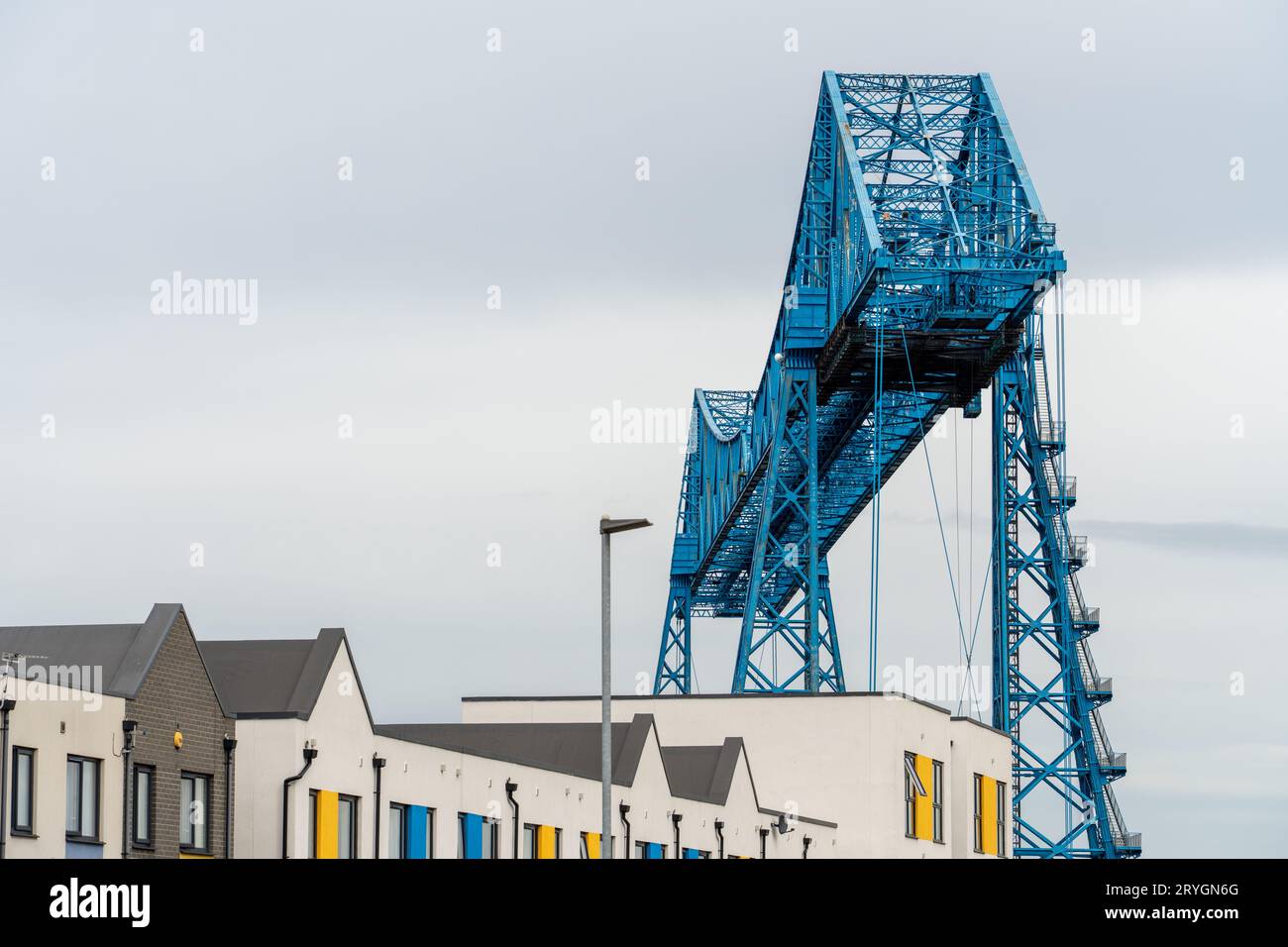 Tees Transporter Bridge and Boho area housing development, as seen from ...