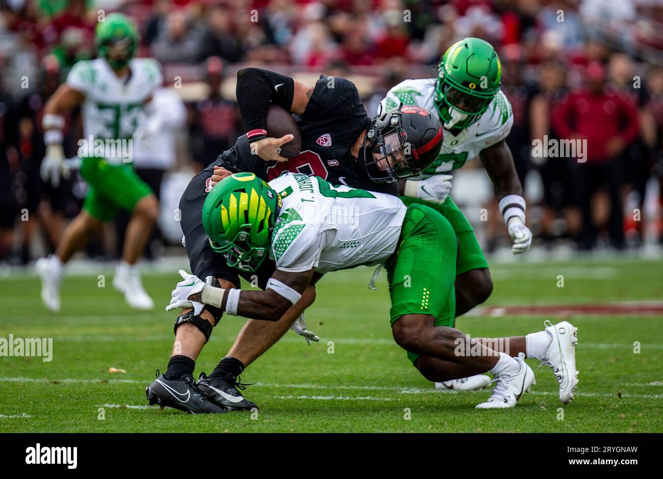 September 30 2023 Palo Alto, CA USA Stanford quarterback Justin Lamson ...