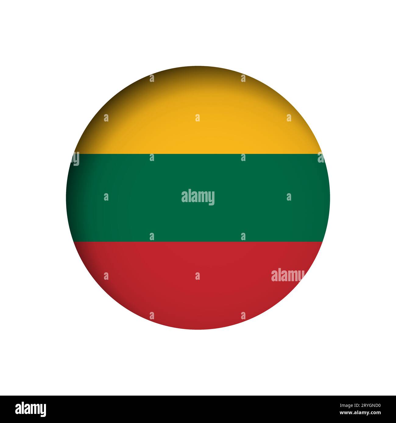 Lithuania flag - behind the cut circle paper hole with inner shadow ...