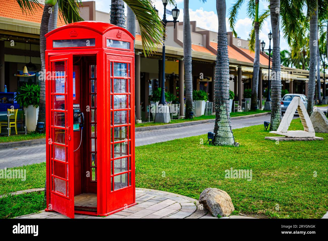 A phone booth on Aruba in the Caribbean Stock Photo - Alamy