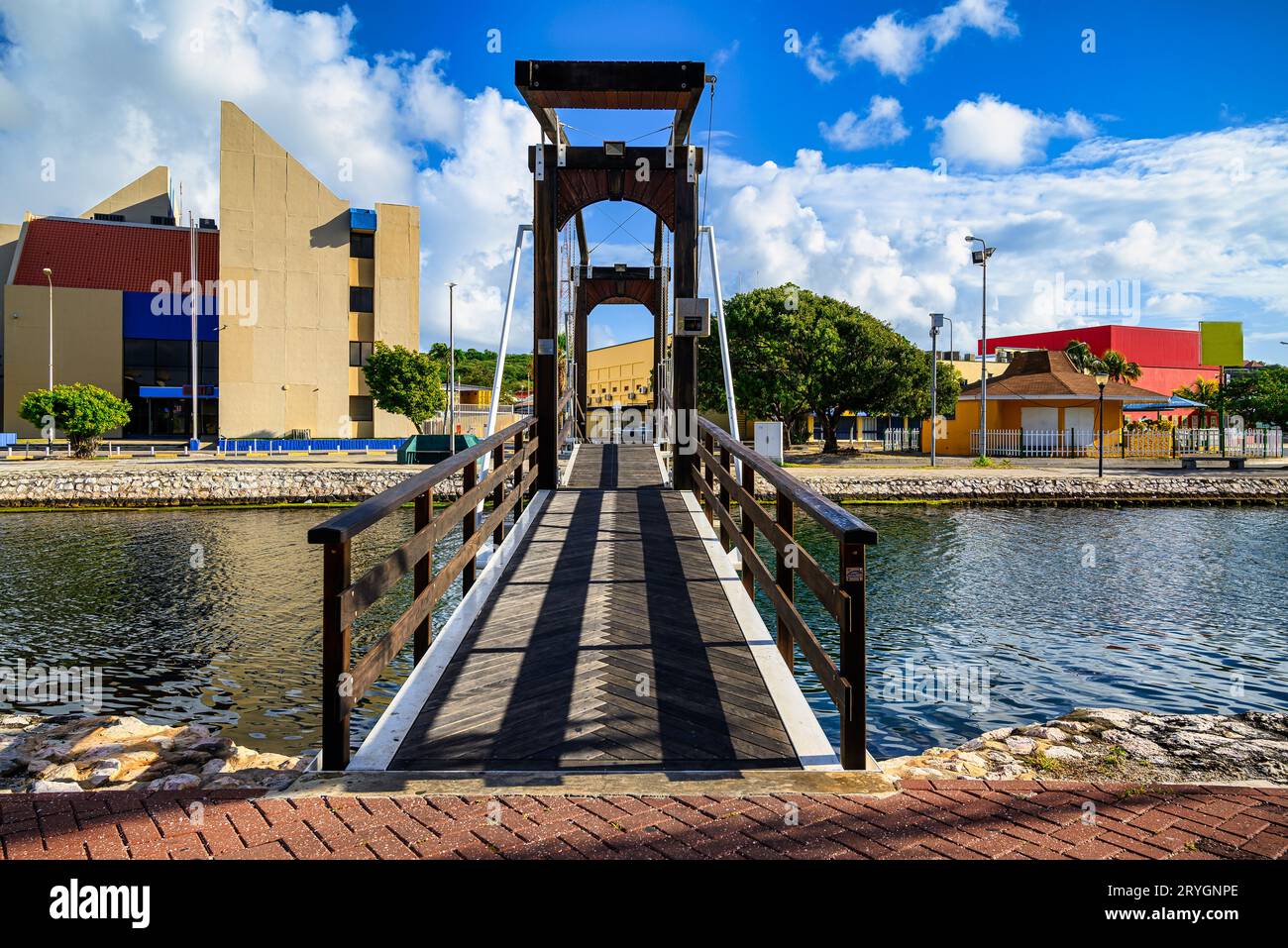 A view of a bridge in Willemstad on Curacao Stock Photo - Alamy