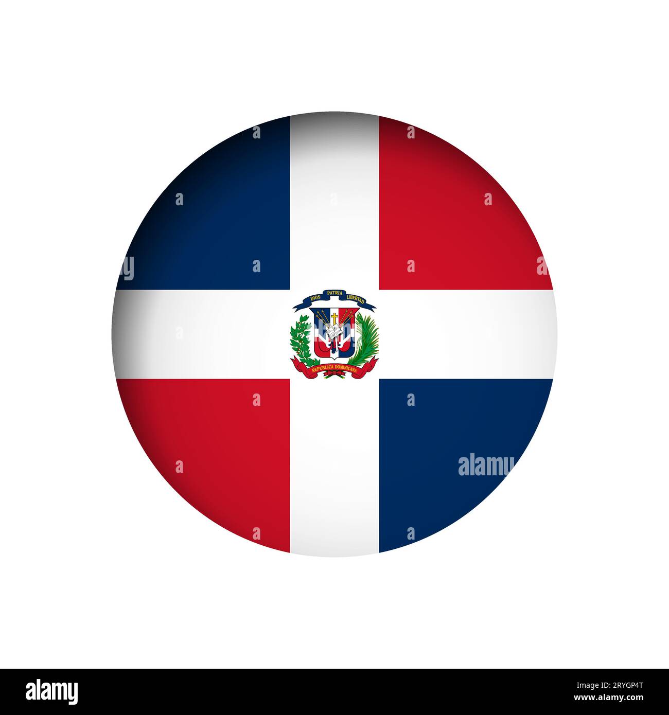 Dominican Republic flag - behind the cut circle paper hole with inner ...