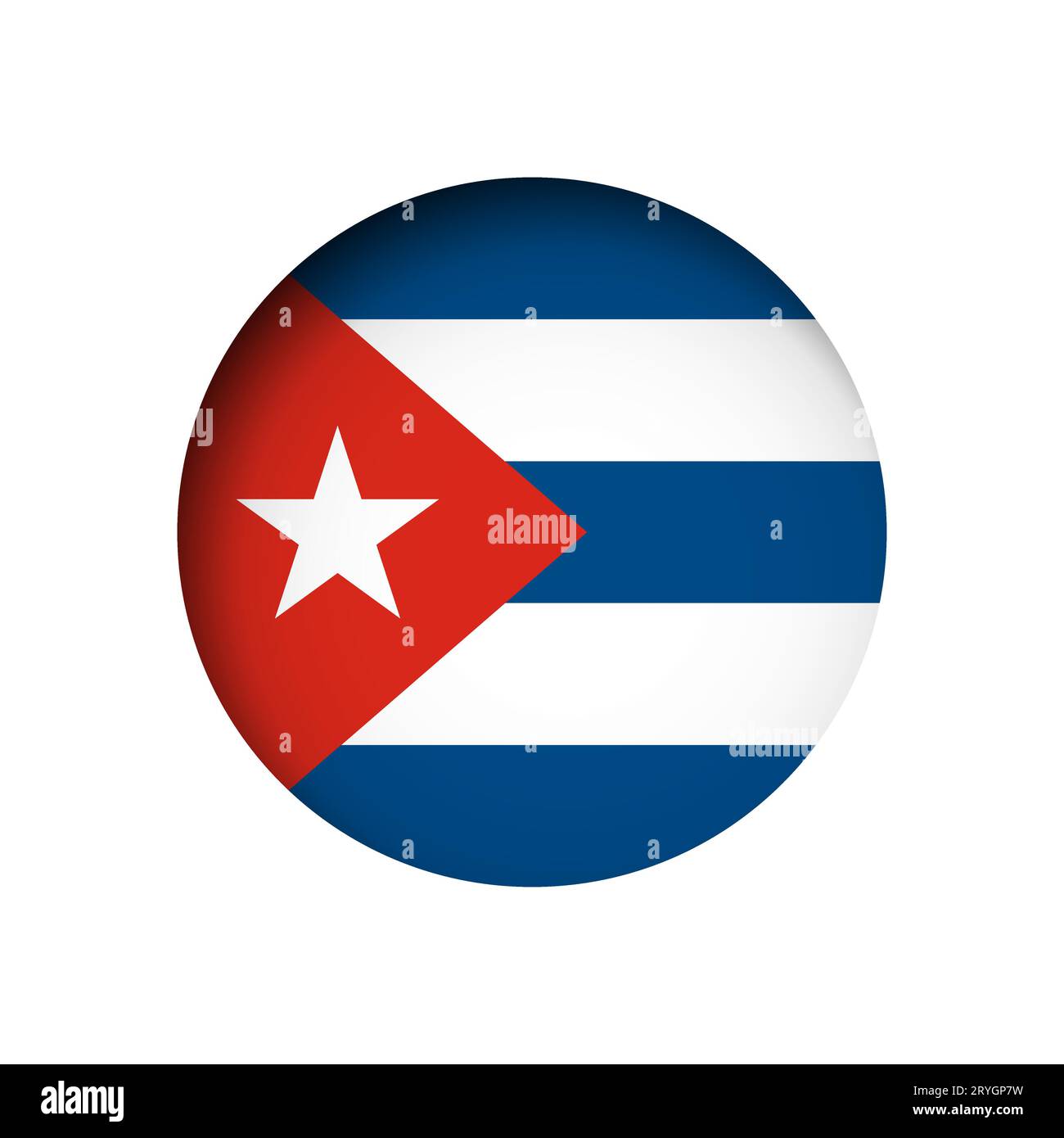 Cuba flag - behind the cut circle paper hole with inner shadow Stock ...