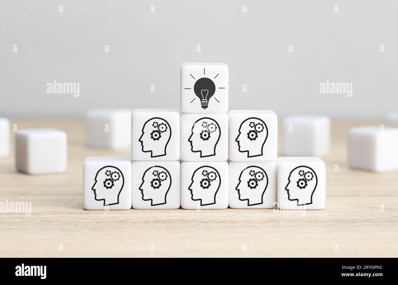 Team Brainstorming, creative idea or innovative idea concept. Cube ...