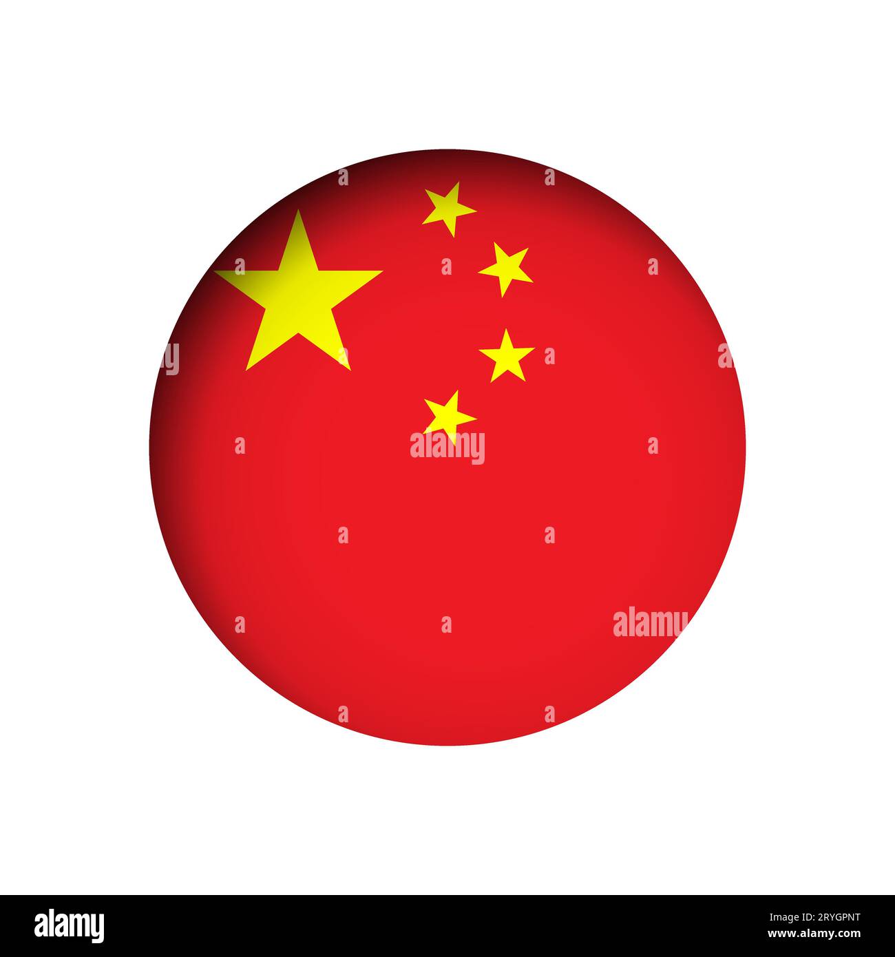 China flag - behind the cut circle paper hole with inner shadow Stock ...