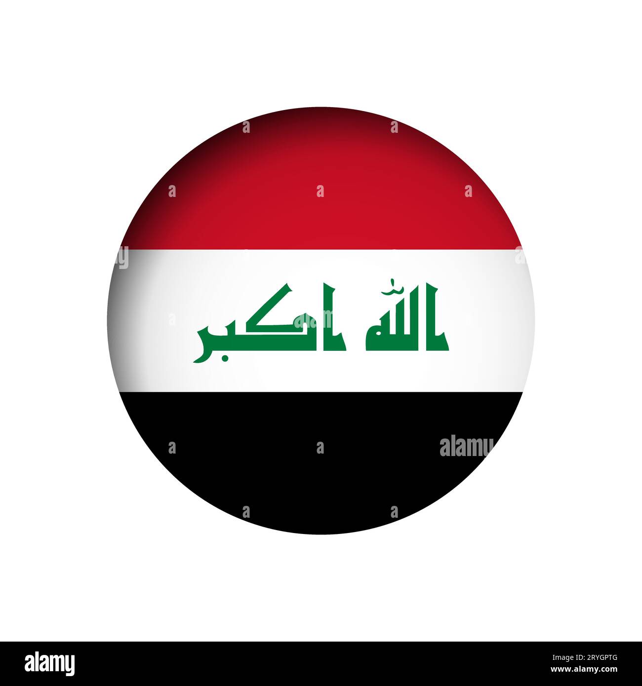 Iraq flag - behind the cut circle paper hole with inner shadow Stock ...