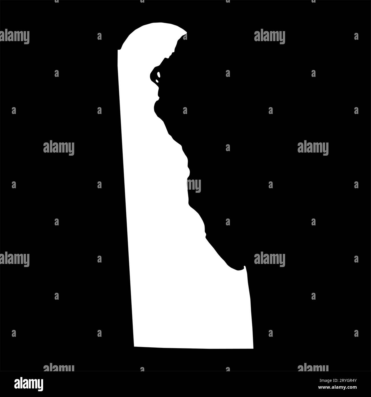 Delaware detailed silhouette map Black and White Stock Photos & Images ...