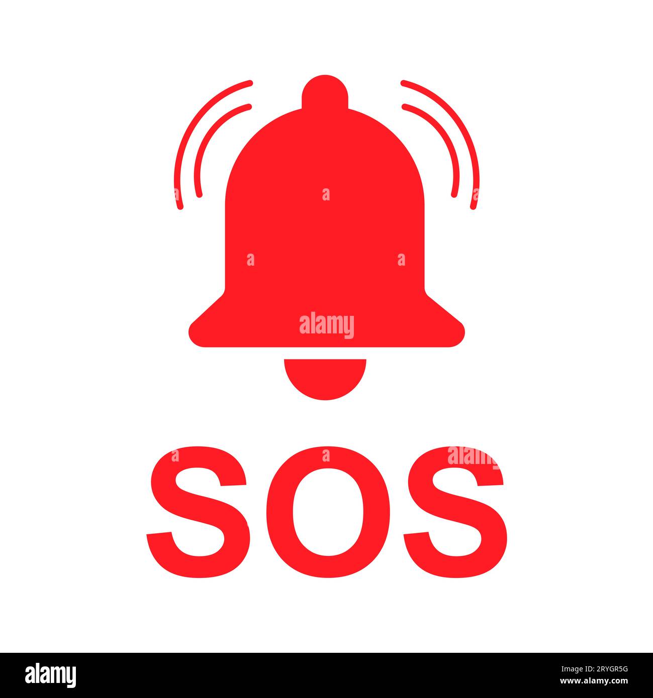 SOS help icon, safety support alert flat design, save vector ...