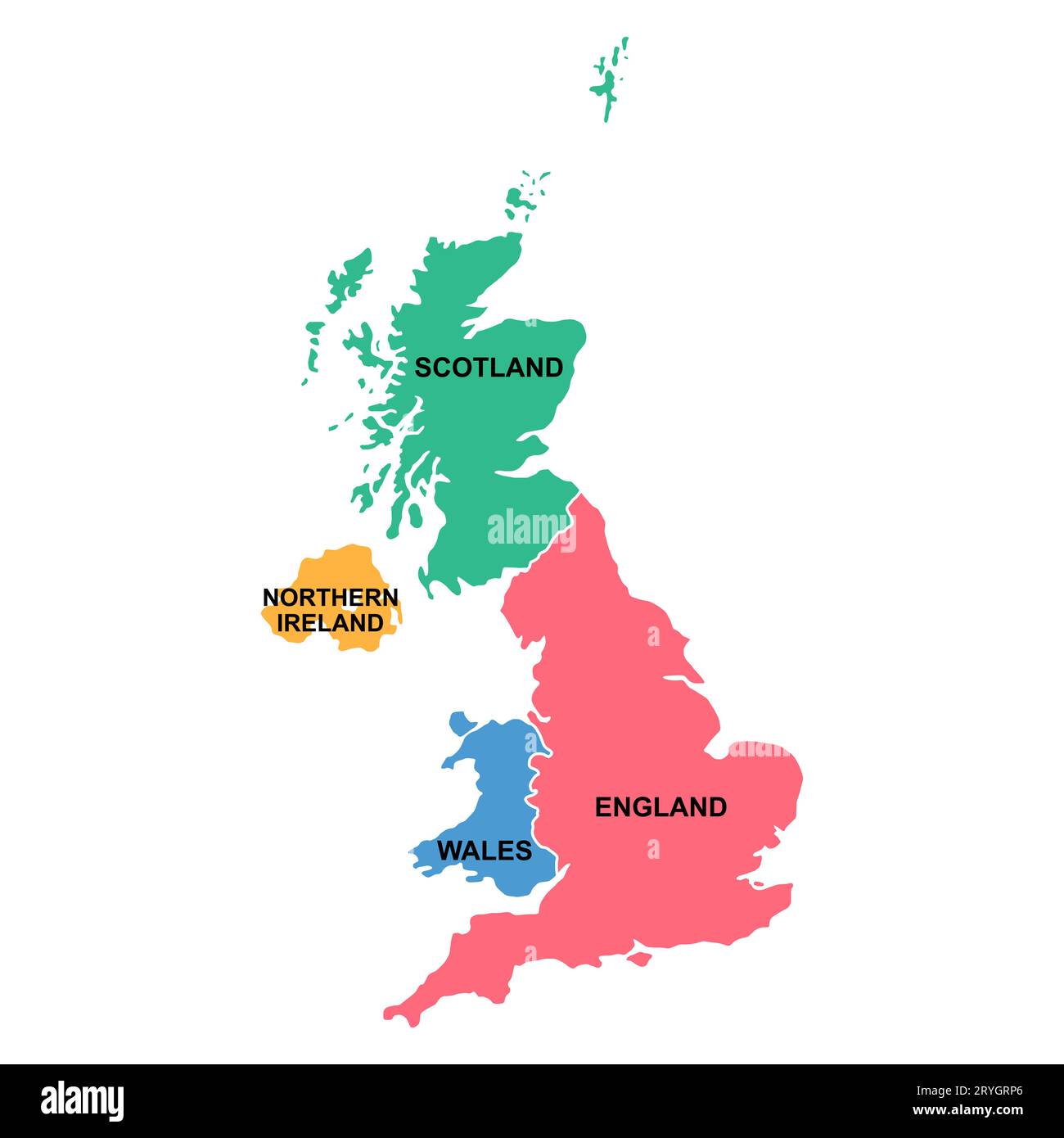 The United Kingdom of Great Britain and Northern Ireland map, detailed ...
