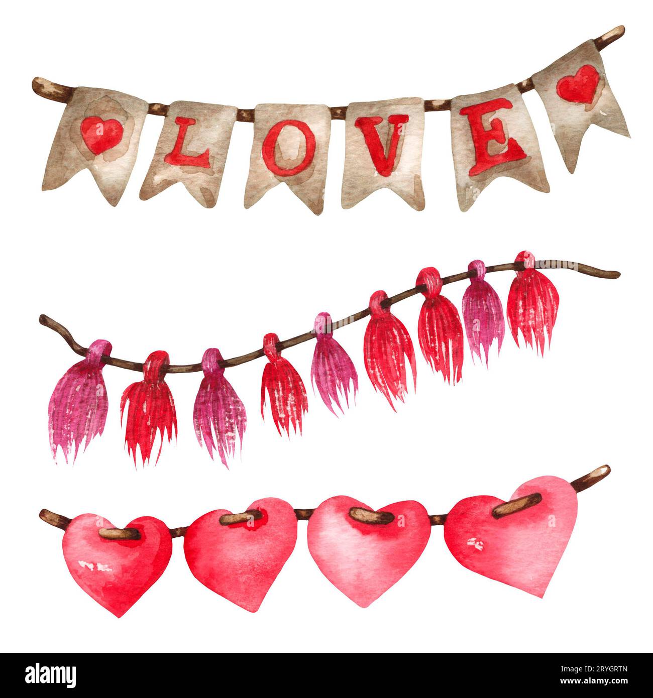 Happy valentines day hanging Cut Out Stock Images & Pictures - Alamy