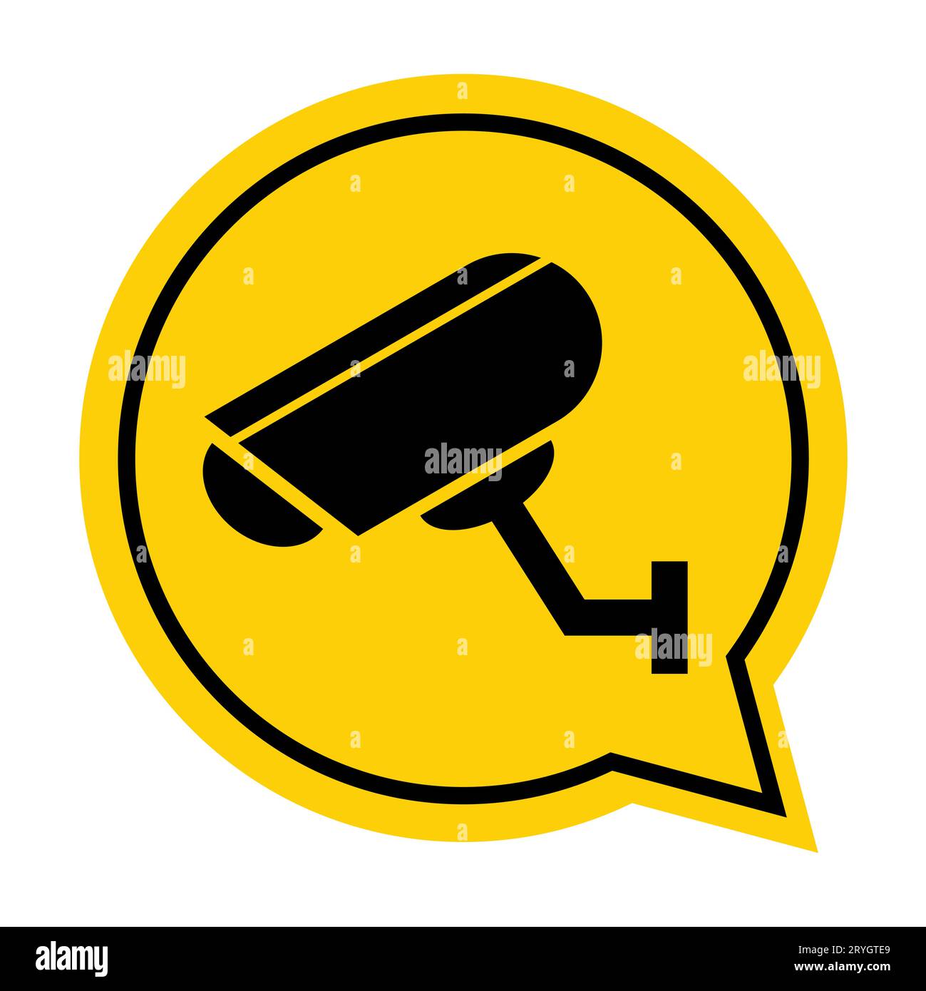 Closed circuit television camera icon, CCTV video protection alert ...